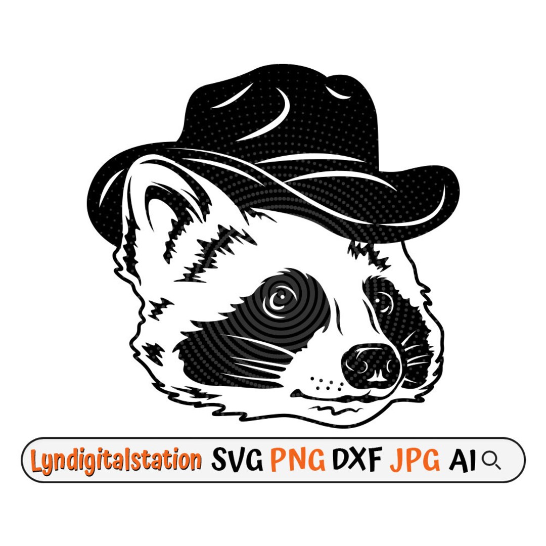 Raccoon With Cowboys Hat Svg | Wild Animal Clipart | Mammal Cut File ...