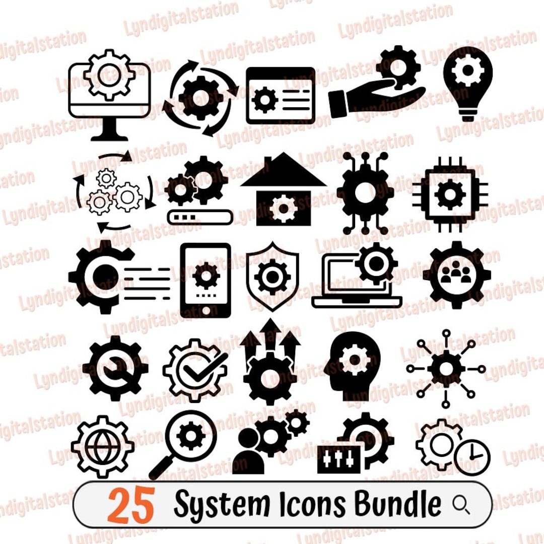 25 System Icons Bundle Svg | Electronics Clipart | Digital Technology ...