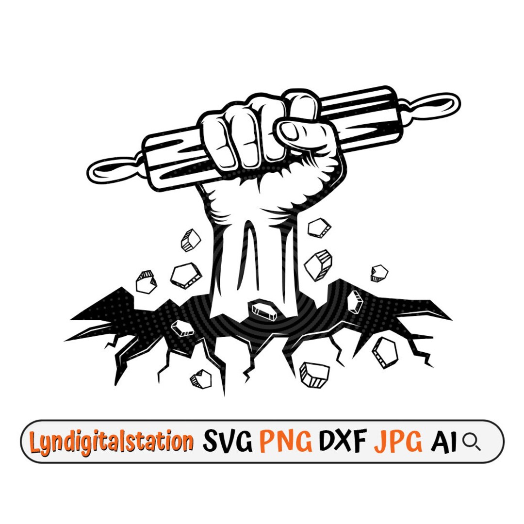 Chef Hand Fist Tool Svg | Rolling Pin Clipart | Cook Cut File | Chef ...