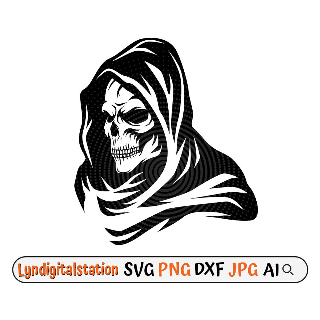 Grim Repear Svg Angel Clipart Death Cut File Repear Stencil Halloween ...