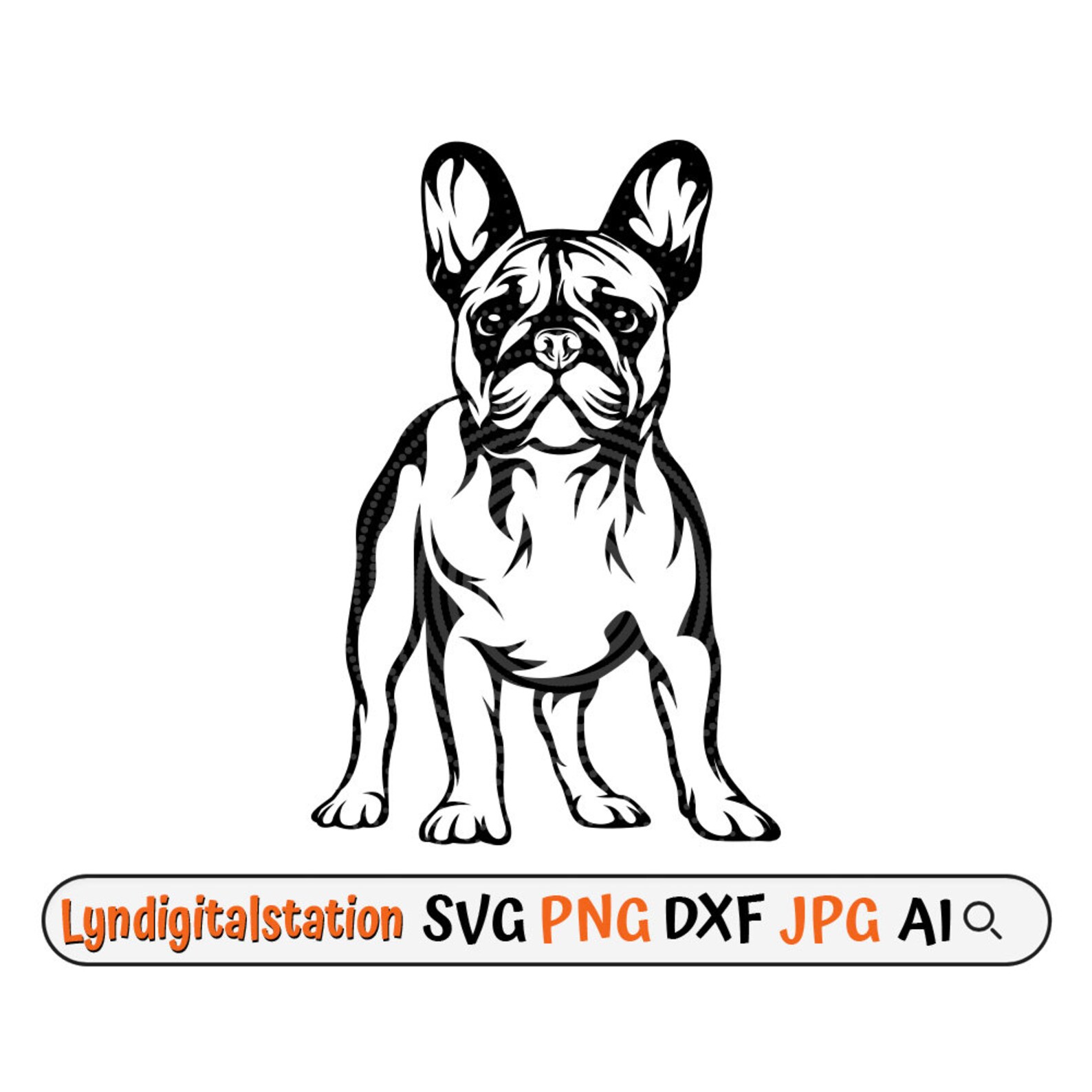French Bull Dog Full Body Svg Pet Animal Clipart Frenchie Cut File ...