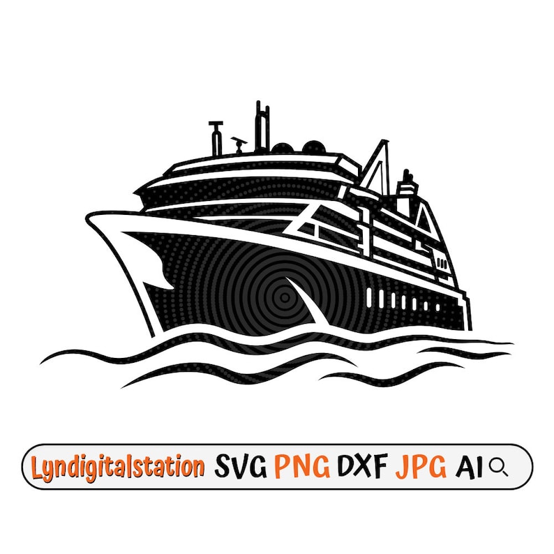 Cruise Ship Svg Ship Clipart Beach Vacation Cut File Ocean Liner ...