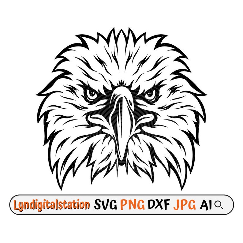 Eagle Svg Eagle Face Clipart Eagle Mascot Cut File Eagle Head Stencil Wild Bird T-shirt Design ...
