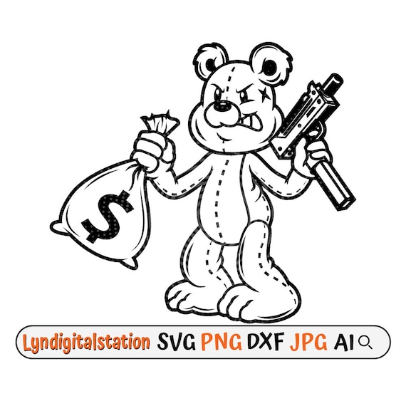 Evil Teddy Bear Stencil