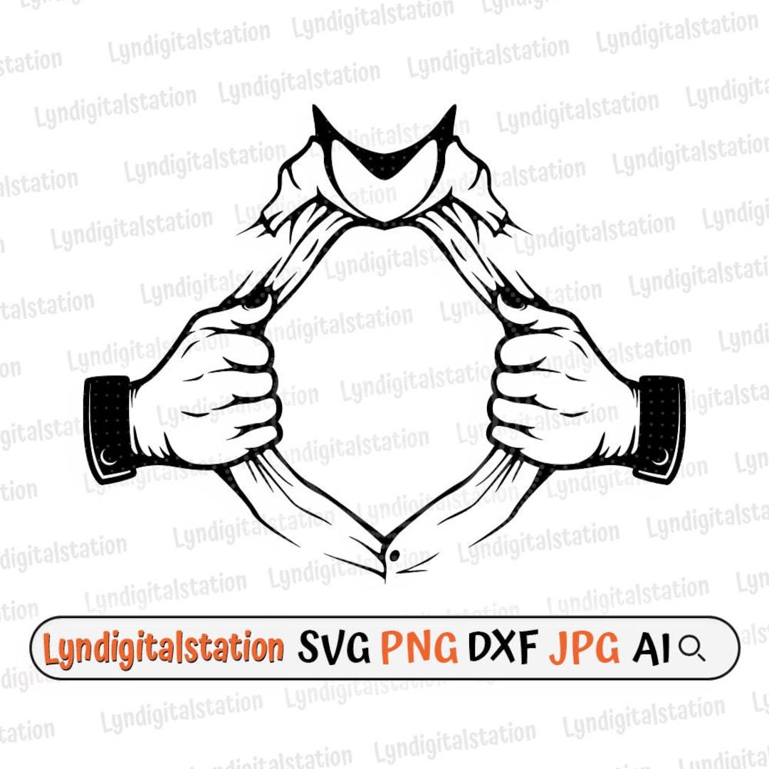 Ripped Shirt Svg | Tear Away Clipart | Ripped Chest T-shirt Cut File ...