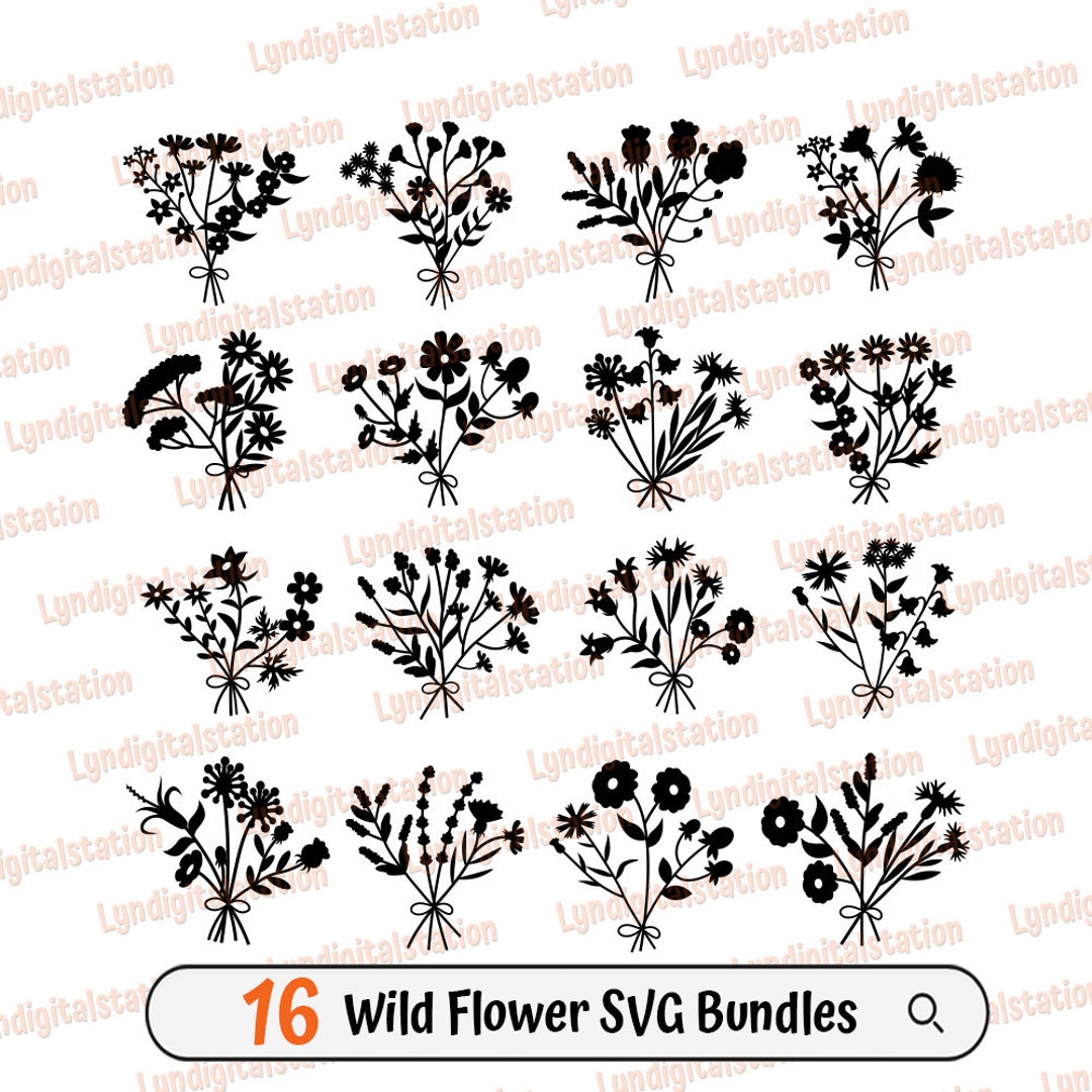Wildflower Bundles Svg | Flowers Clipart | Spring Flower Cut File ...