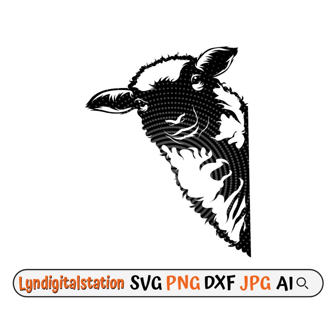 Sheep Peeking Svg | Lamb Clipart | Sheep Head Cut File | Domestic ...