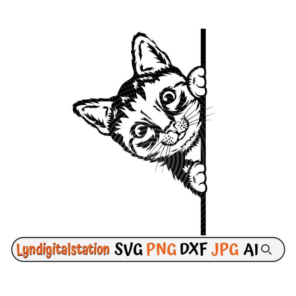 Peeking Cat Svg Kitten Clipart Cat Cut File Peeking - Etsy
