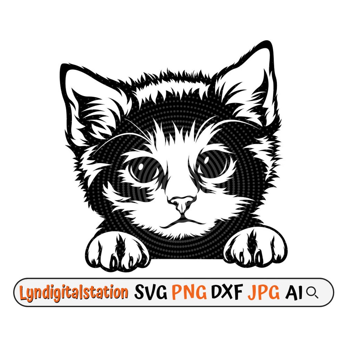 Cute Peeking Cat Svg Kitten Clipart Cat Cut File Peeking Cat Face ...