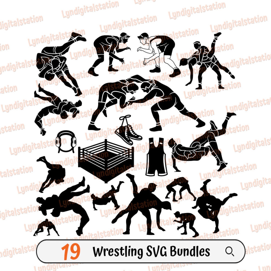 Wrestling Bundles Svg | Wrestler Clipart | Combat Sport Cut File ...