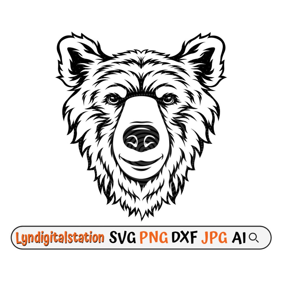 Bear Head Svg | Bear Clipart | Wild Beast Cut File | Bear Mascot ...