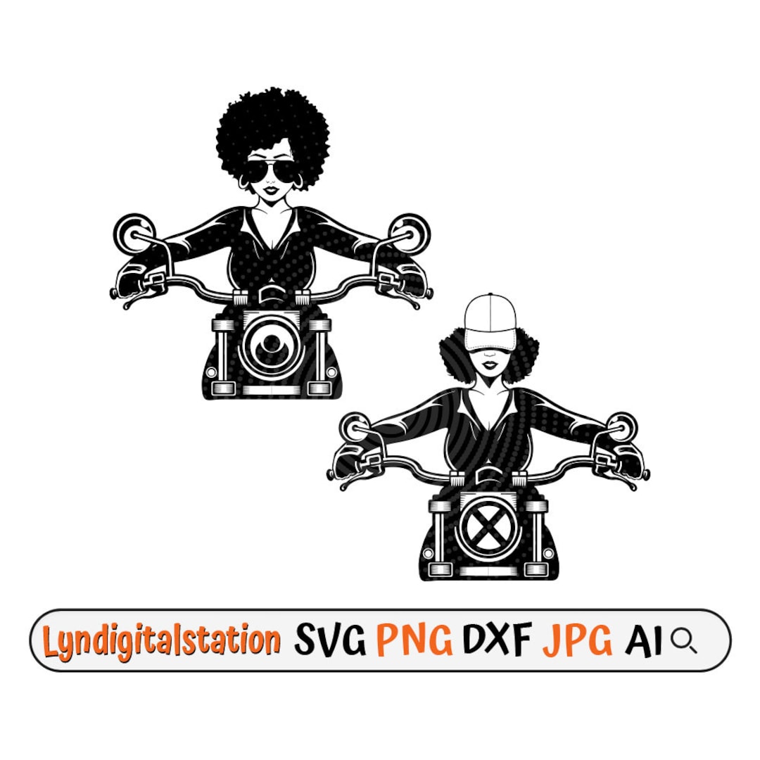 Afrowoman Svg | Afrowomen Rider Clipart | Afro Ladies Cut File | Black ...
