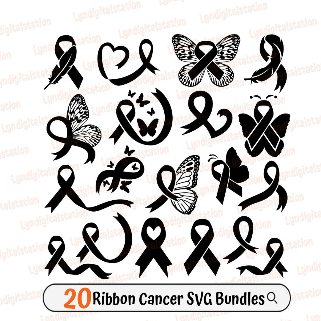20 Ribbon Cancer Bundles Svg | Breast Cancer Clipart | Feather Cut File ...