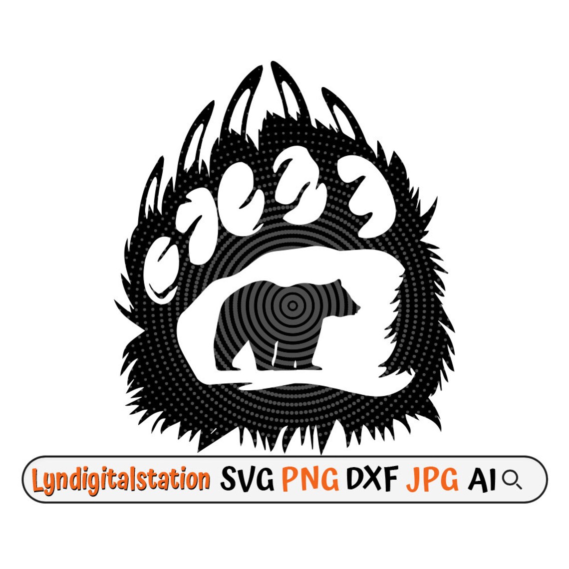 Bear Claw Scene Svg Bear Claw Clipart Bear Scene Cut File - Etsy