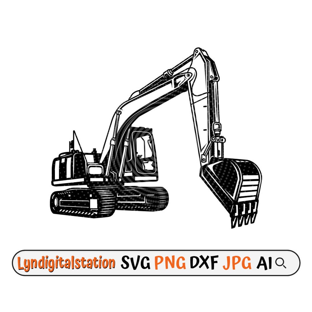 Excavator Svg | Excavation Clipart | Trucks Cut File | Heavy Equipment ...