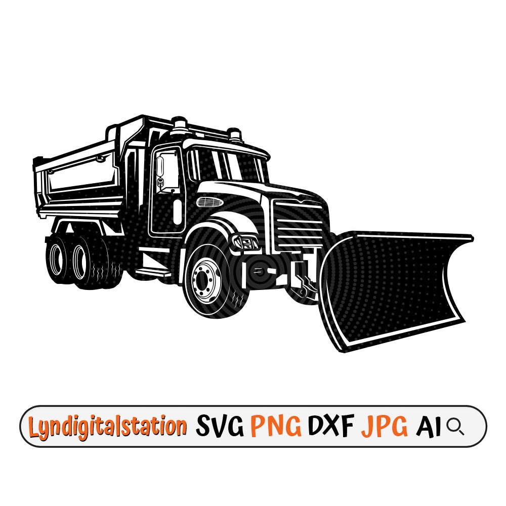 Snow Truck Svg Snowplow Clipart Winter Service Vehicle Cut File Snow ...