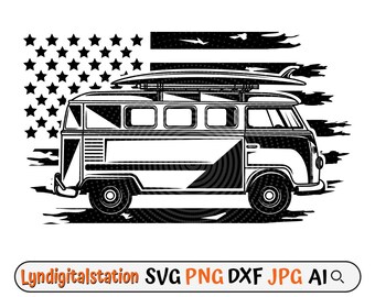 Beach Vintage Van Svg Van Clipart Retro Van Cut File Vintage Summer ...