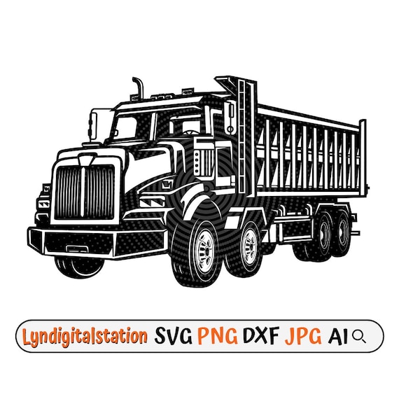 Construction Truck Clipart Black And White