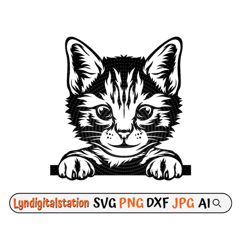 Cat Peeking Svg Kitten Clipart Cat Cut File Cute Peeking Cat Face ...