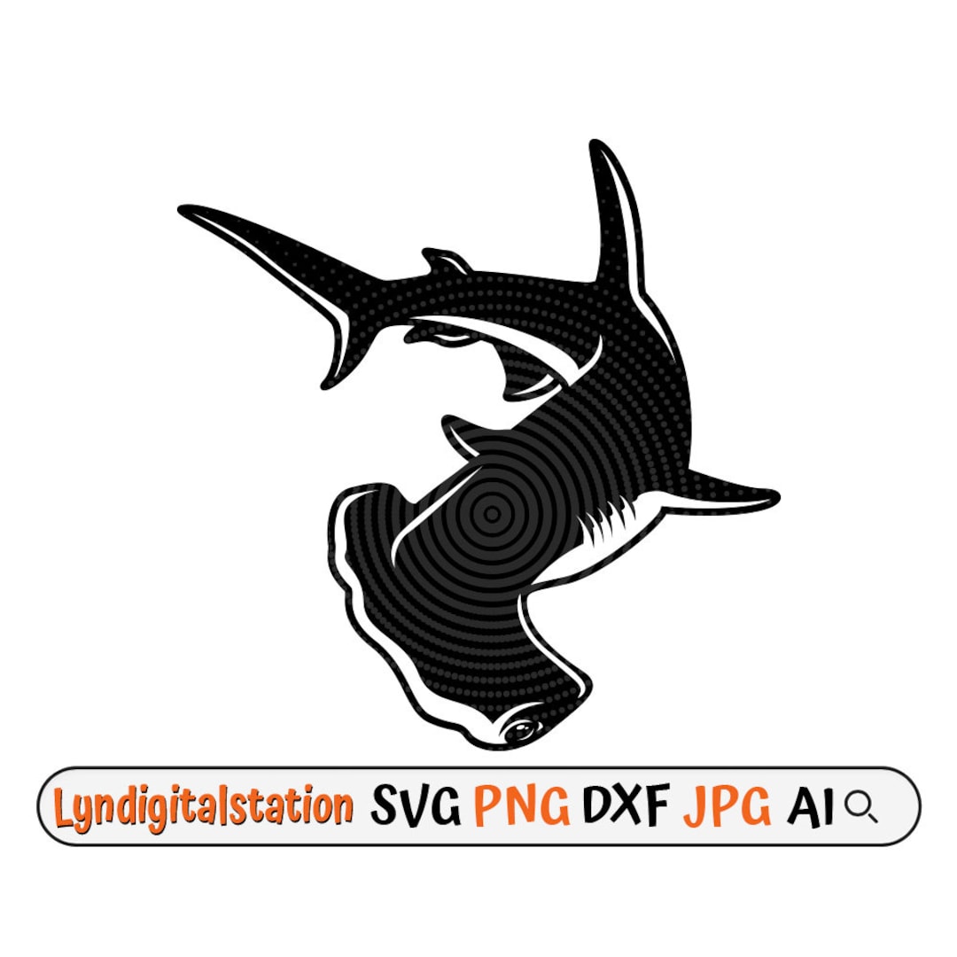Hammerhead Shark Svg | Shark Clipart | Ocean Predator Cut File | Marine ...