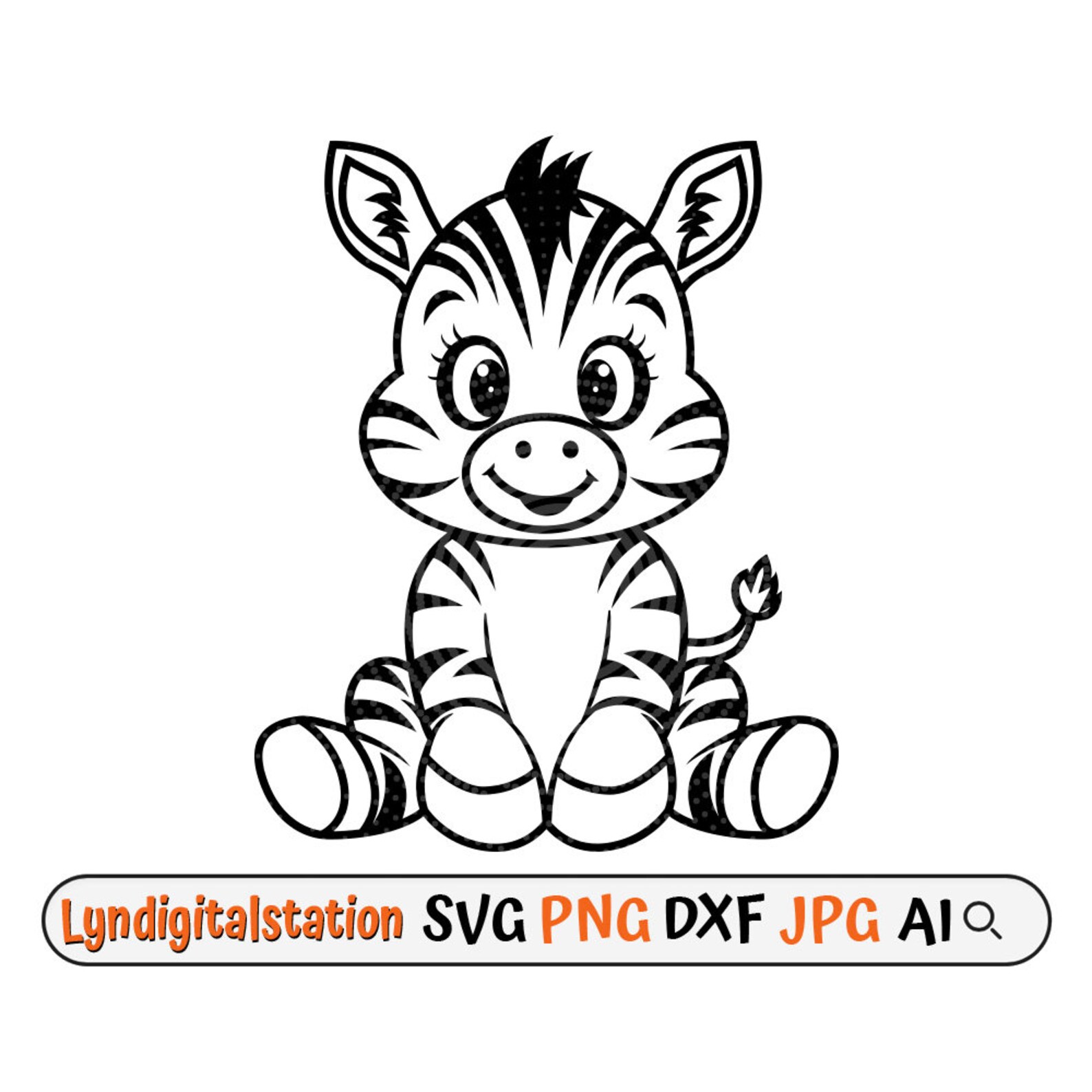 Cute Baby Zebra Svg | Baby Animal Clipart| Jungle Cut File | Zoo ...