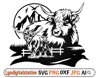 Cow Farm Scene Svg Cow Clipart Farming Shirt Png Farm Life - Etsy