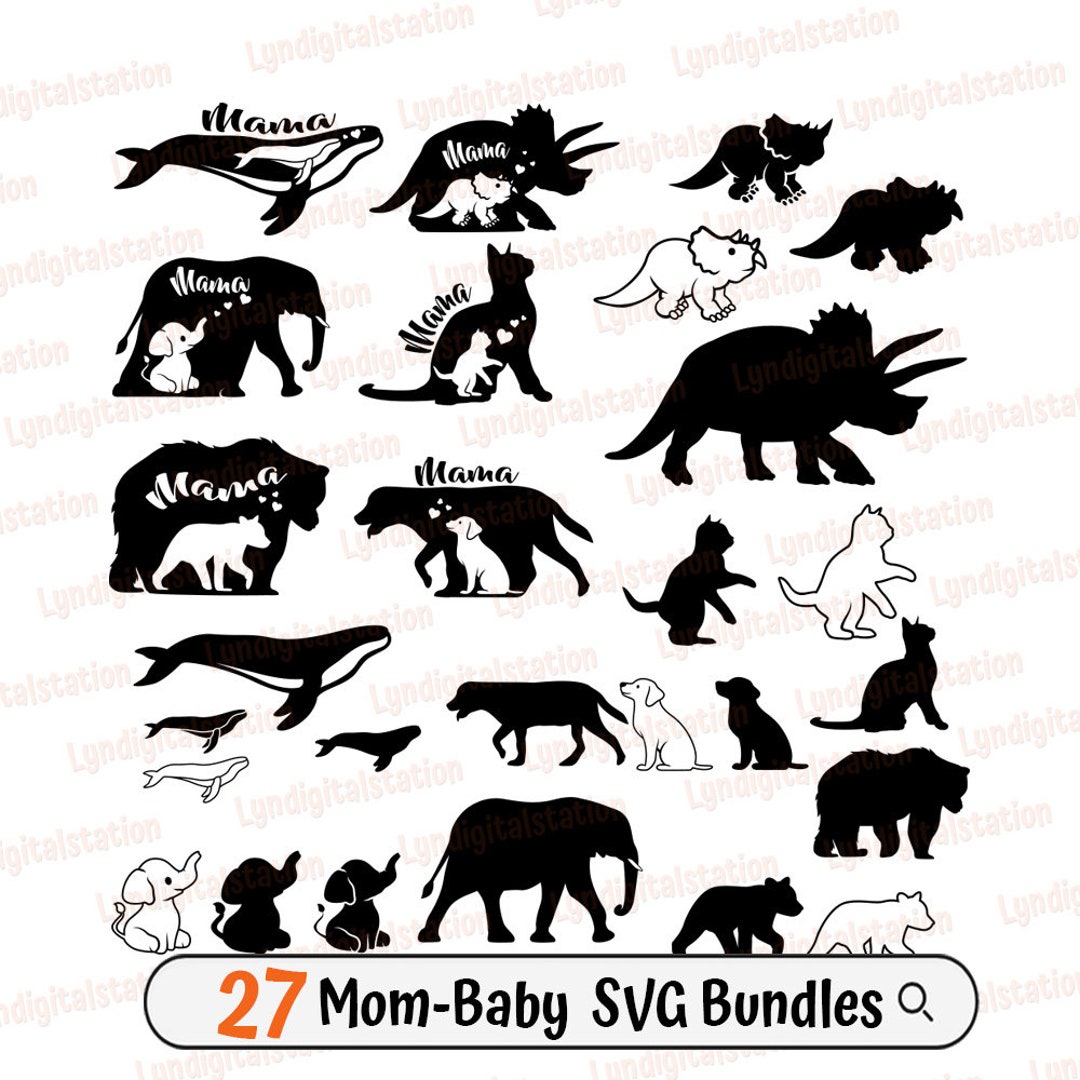 27 Baby-mom Bundles Svg | Mammals Clipart | Mother and Child Cut File ...