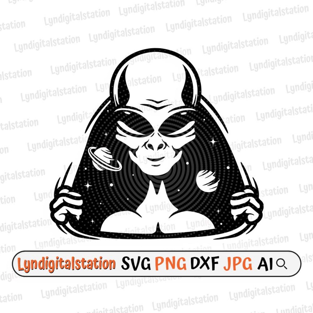 Alien Svg | Outer Space Clipart | Alien Coming Out Cut File ...