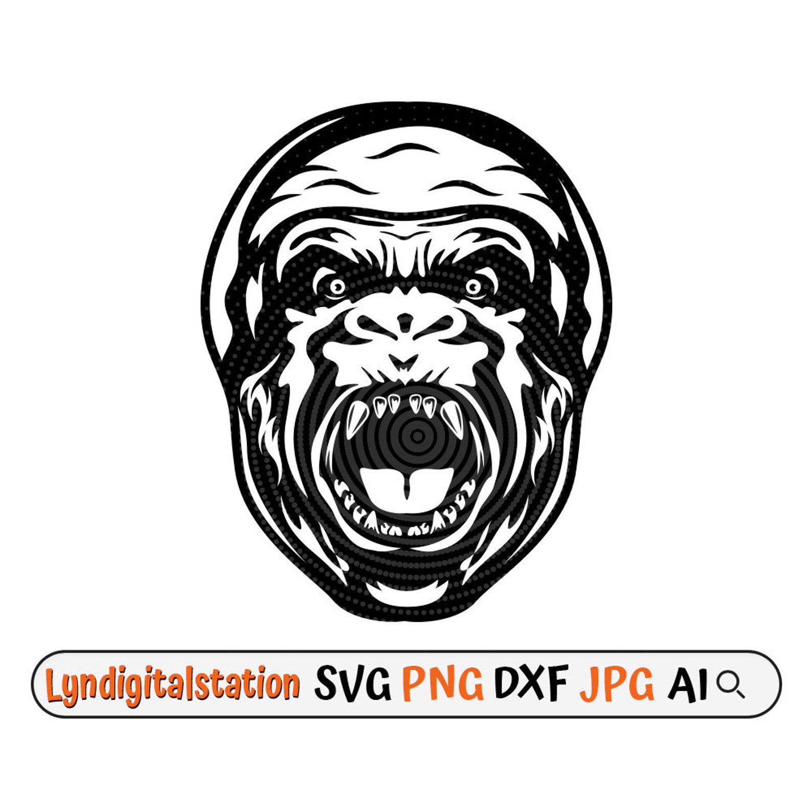 Ape Svg Gorilla Clipart Monkey Cut File Ape Head Stencil - Etsy