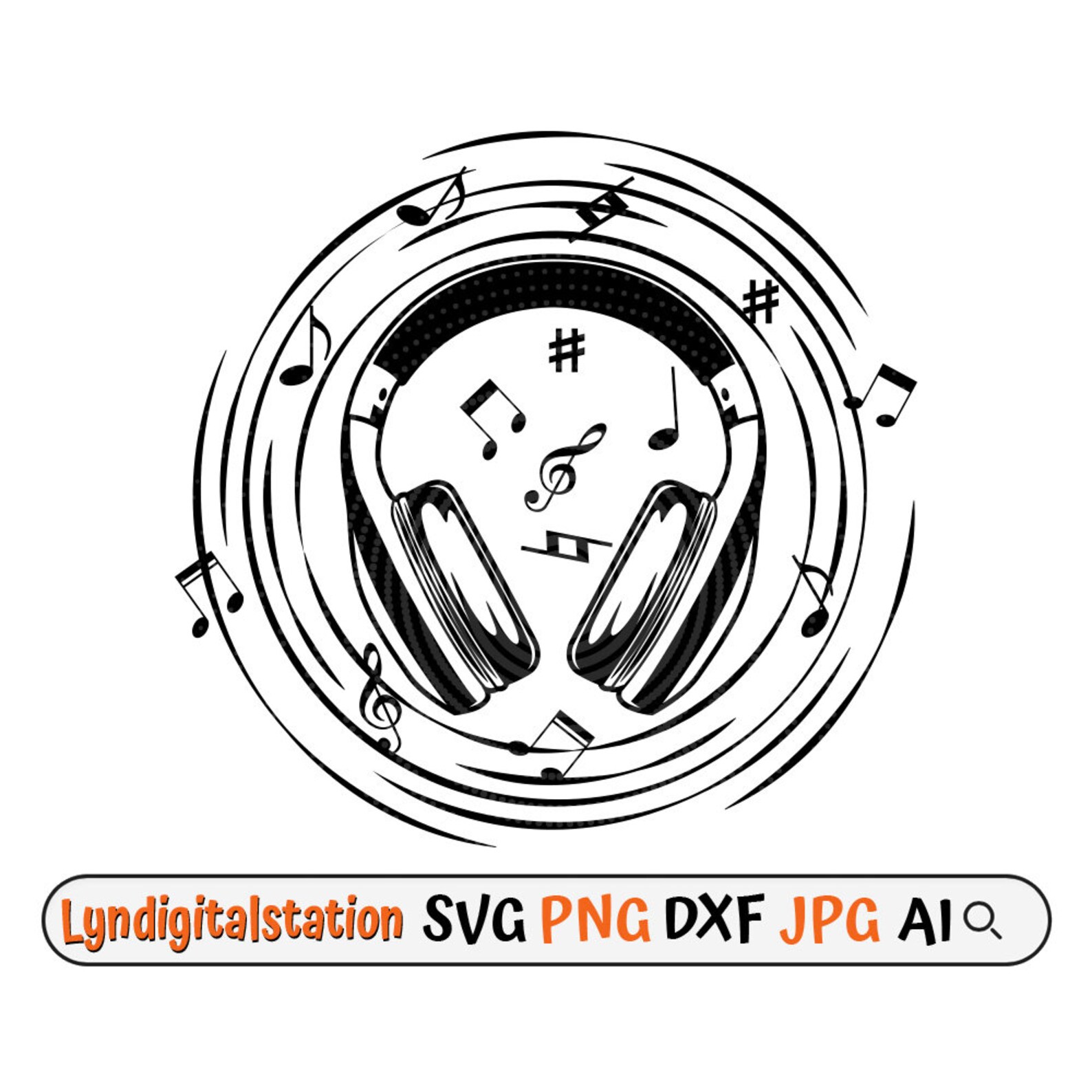 Headset Svg Headphone Clipart Music Cut File Music Lover Stencil ...