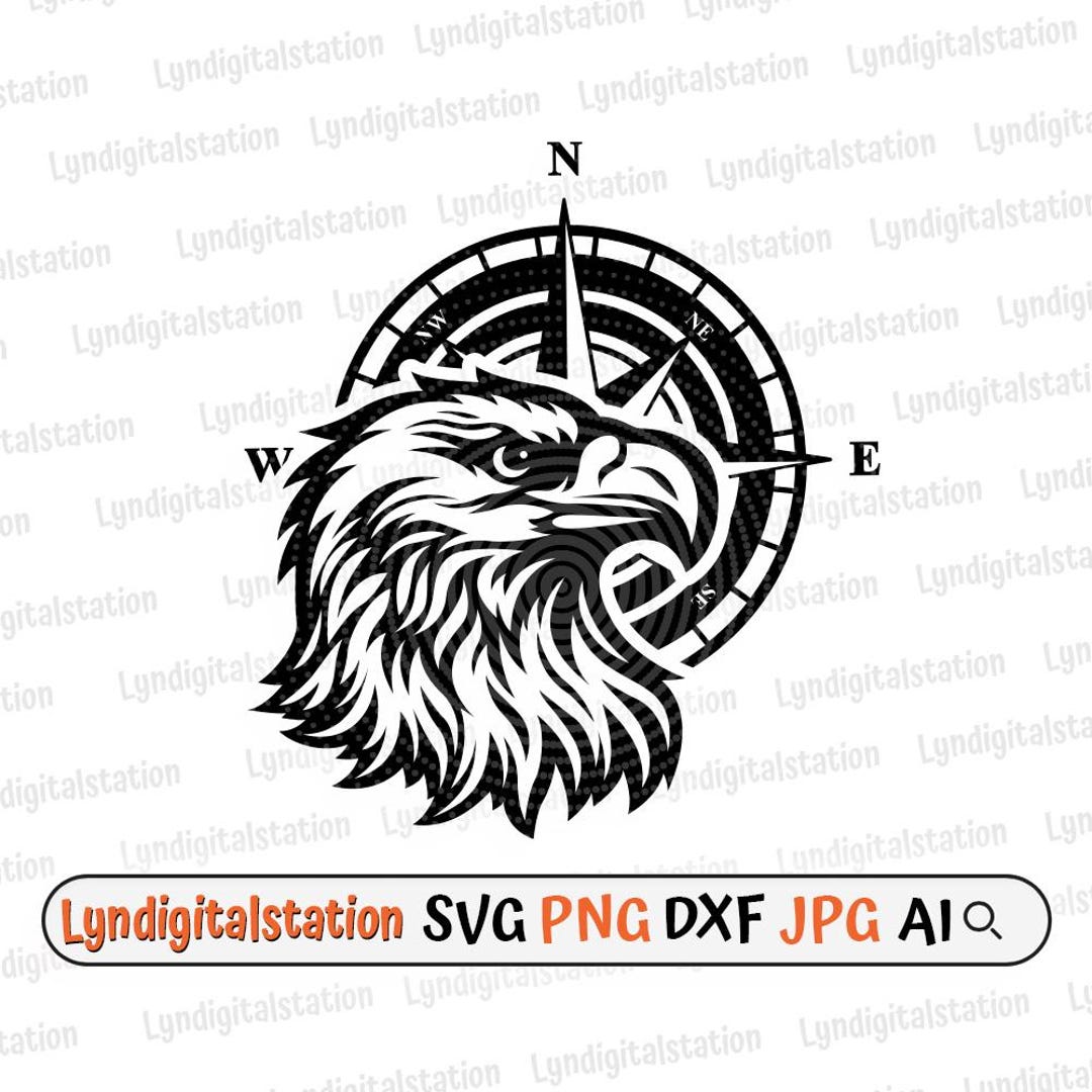 Bald Eagle With Compass Svg | Eagle Clipart | Wild Eagle Cut File ...