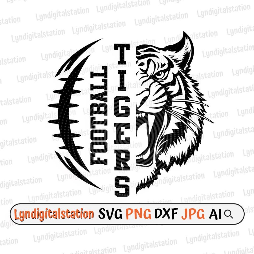 Tiger Football Svg | Tiger Head Clipart | Tigers Cut File | Tigress ...