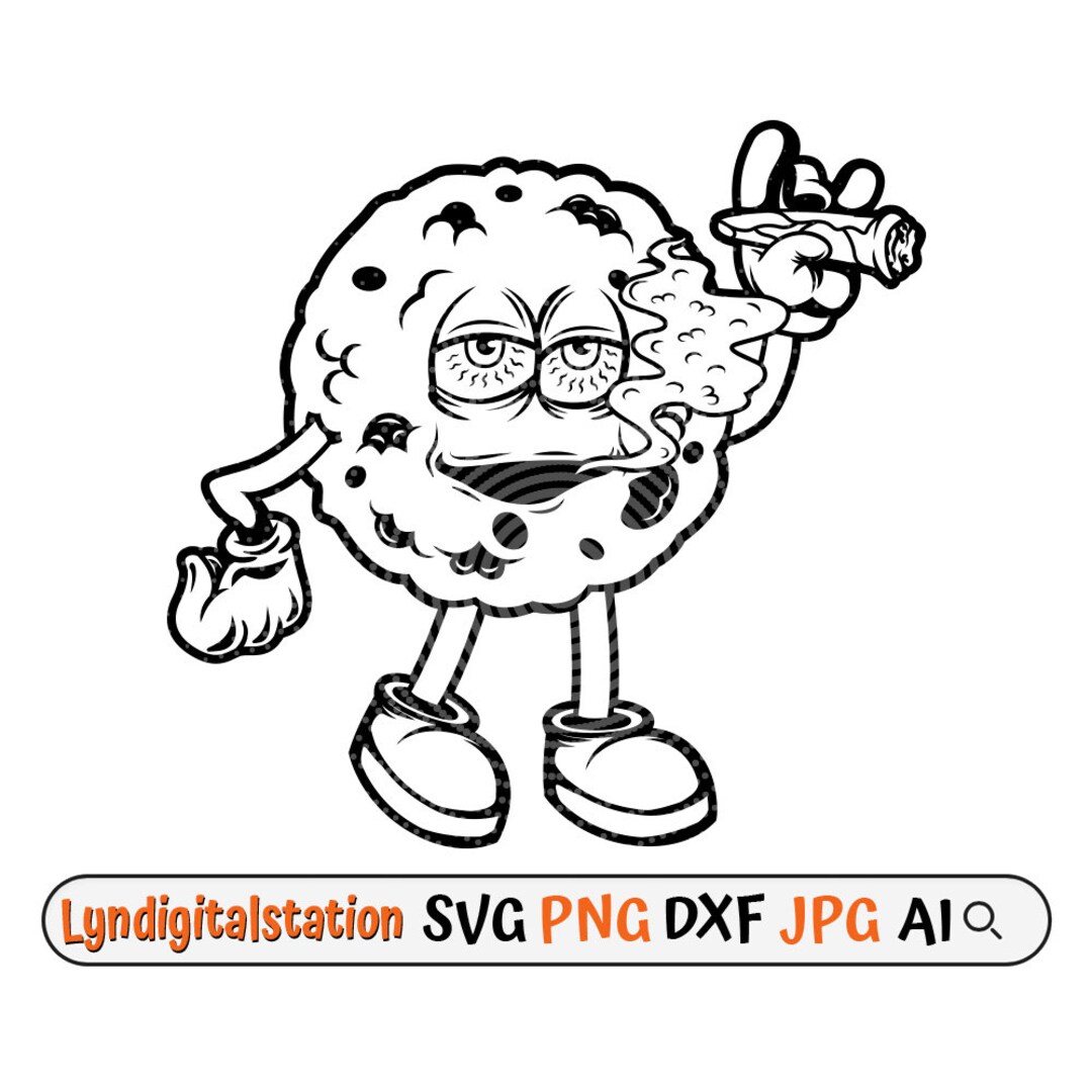 Cookies Smoking Weed Svg | Smoking Weed Clipart | Weed Joint Cut File ...