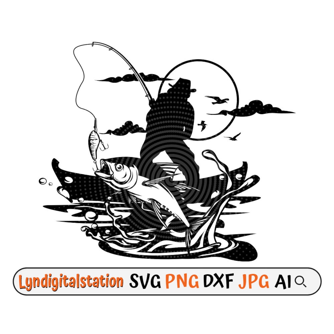 Tuna Fish Scene Svg | Tuna Fish Clipart | Angler Dad Gift Idea Cut File ...