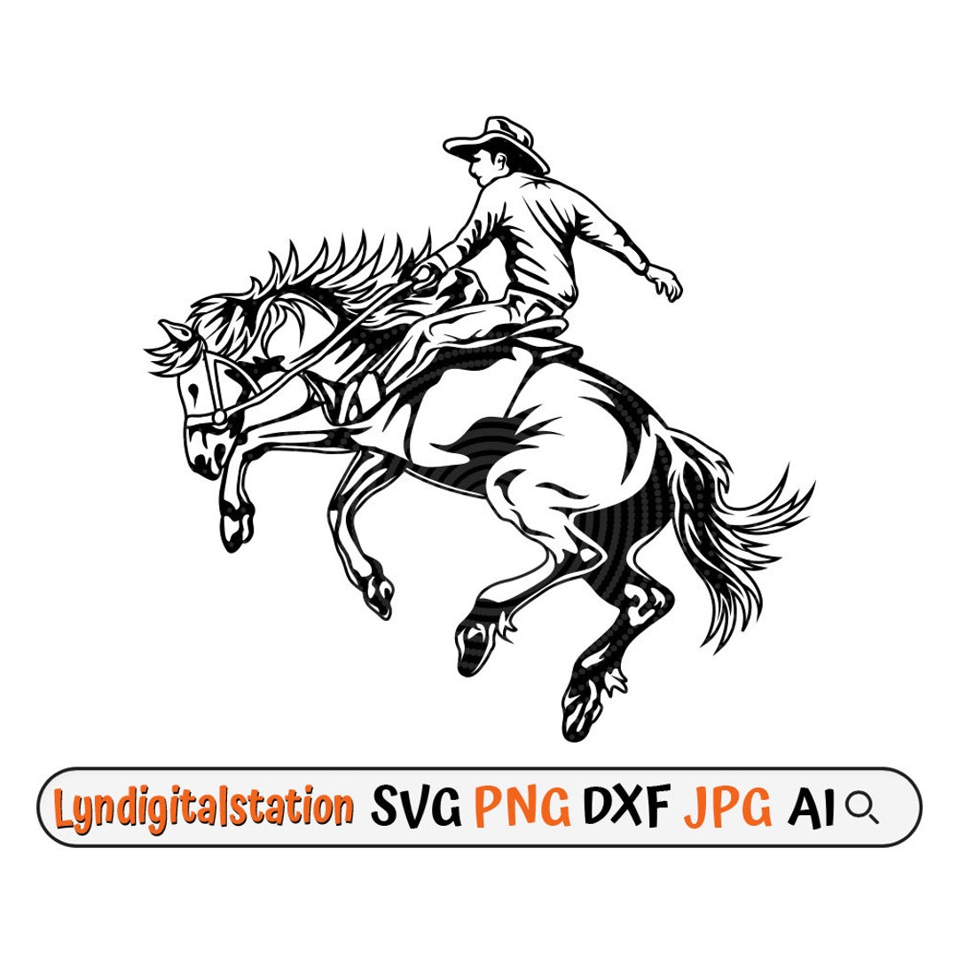 Rodeo Cowboy Svg | Rodeo Clipart | Cowboy Cut File | Horse Rider ...