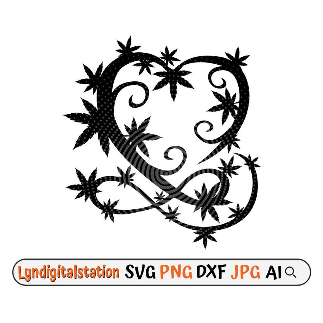 Cannabis Heart Svg | Cannabis Plant Clipart | Heart Shaped Weed Cut ...