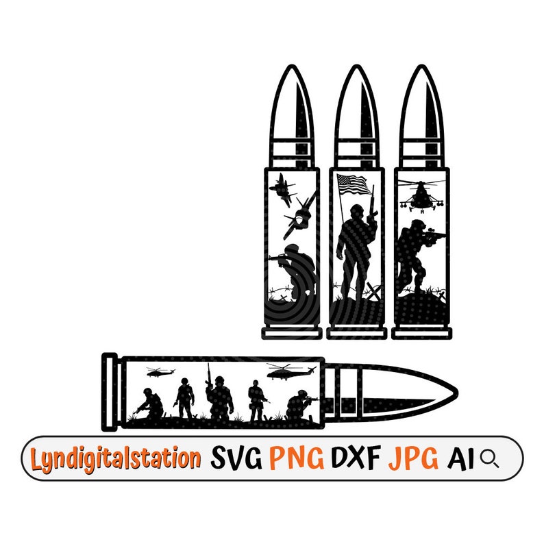 US Army Svg Ammunition Clipart Bullet Holes Cut File - Etsy