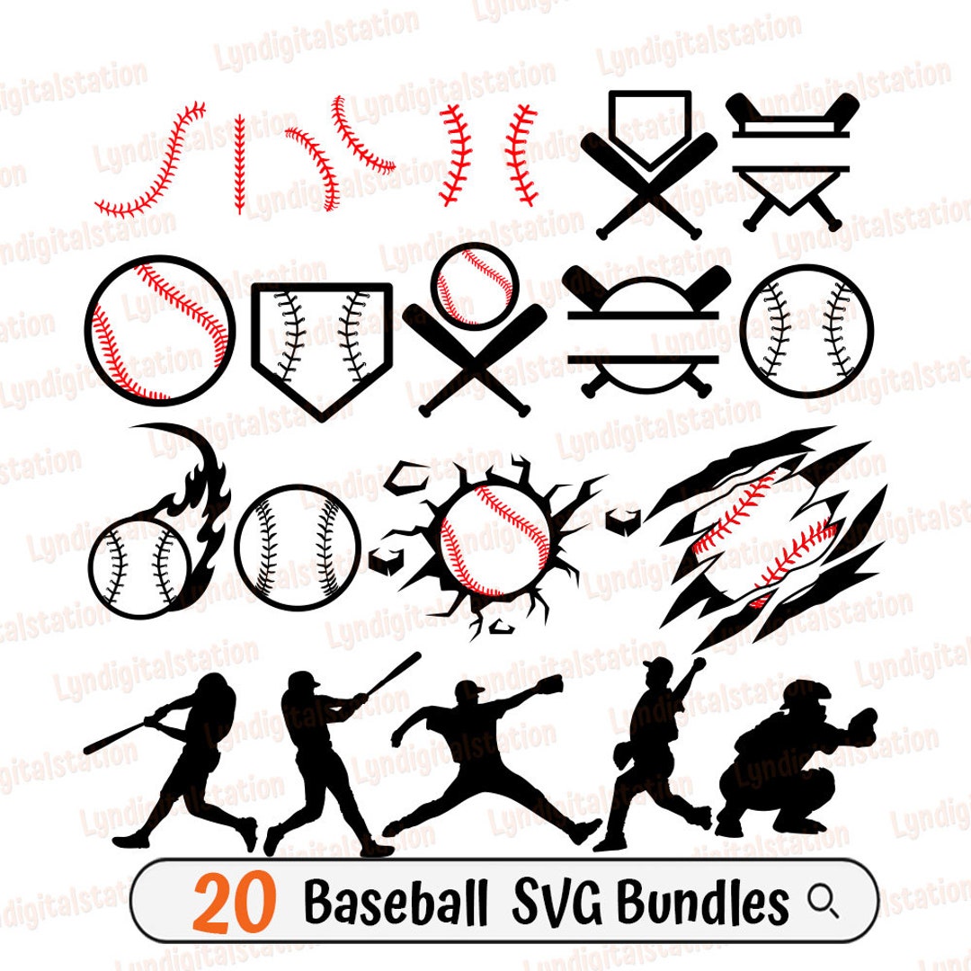 20 Baseball Bundles Svg | Baseball Game Clipart | Home Run Cut File ...