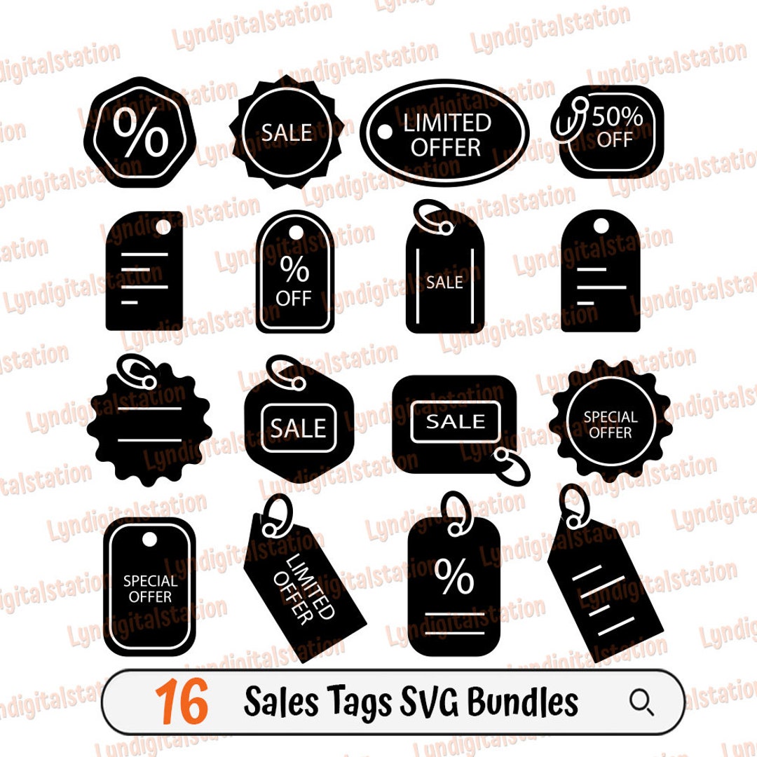 Sale Tag Bundles Svg | 16 Price Tags Clipart | Sale Discount Coupon Cut ...