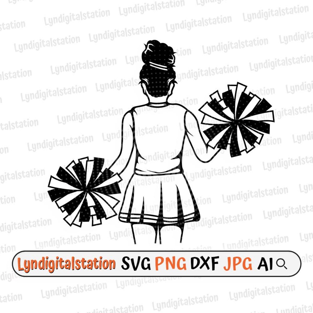 Cheerleader Bundles Svg | Cheering Squad Clipart | Poom Pooms Cut File ...