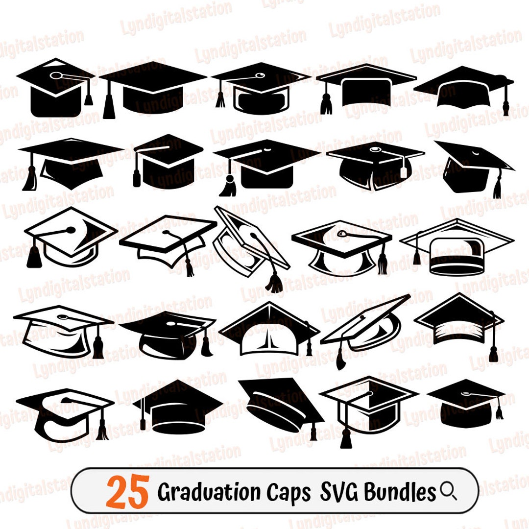 25 Graduation Cap Bundles Svg | Graduation Clipart | Graduation Hat Cut ...