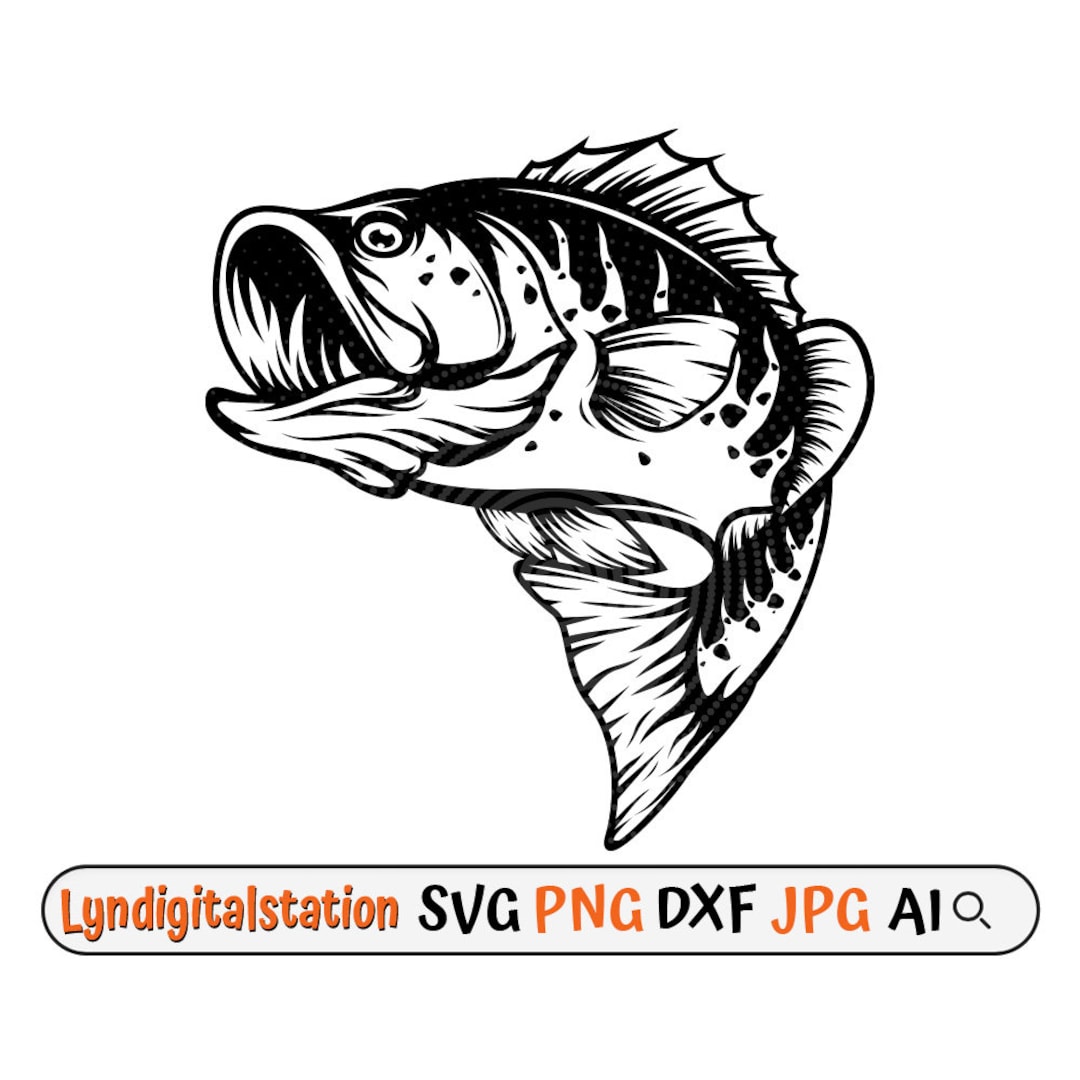 Grouper Fish Svg | Salt Water Fishing Clipart | Sea Angling Cut File | Angler Dad Gift Idea ...