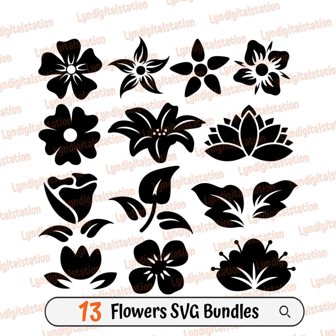 Flower Bundles Svg | Flowers Clipart | Spring Flower Cut File ...
