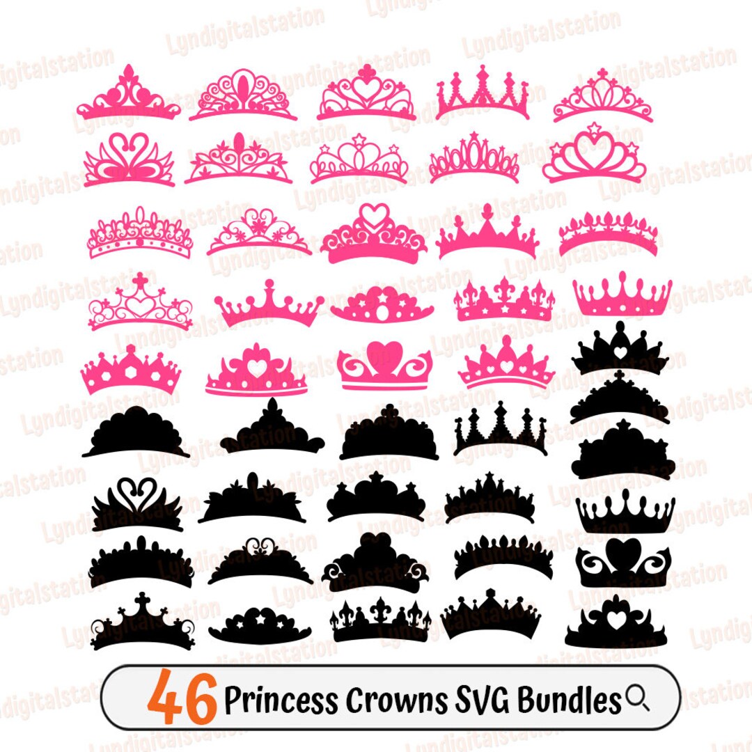 46 Princess Crowns Bundles Svg | Queen Headdress Clipart | Royal ...