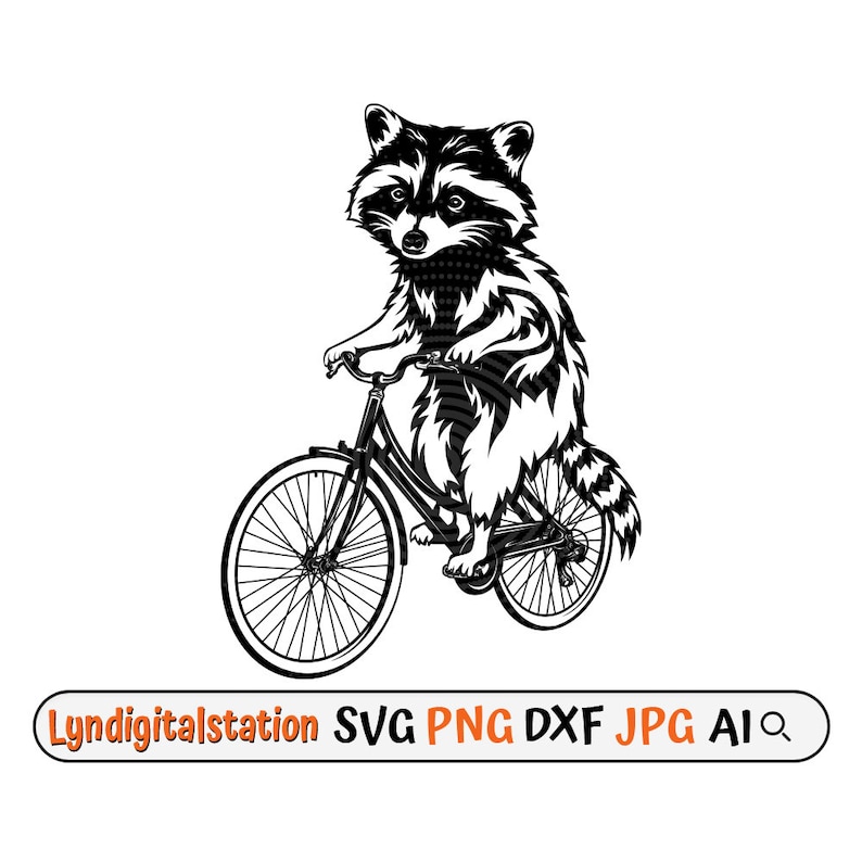 Raccoon Riding on A Bike Svg | Animal Biker Clipart | Raccoon Lover Cut ...