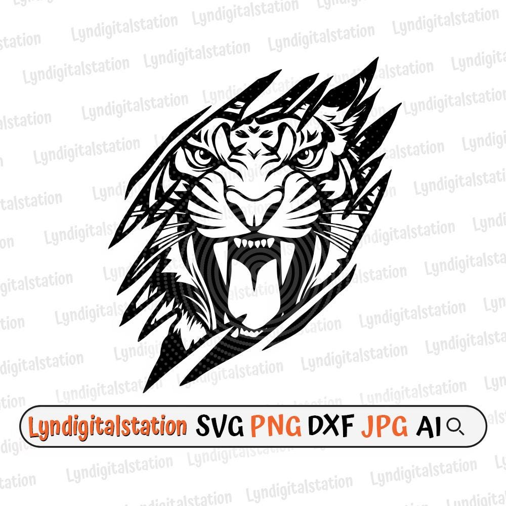 Tiger Scratch Svg | Tiger Face Clipart | Wild Scratch Cut File | Jungle ...