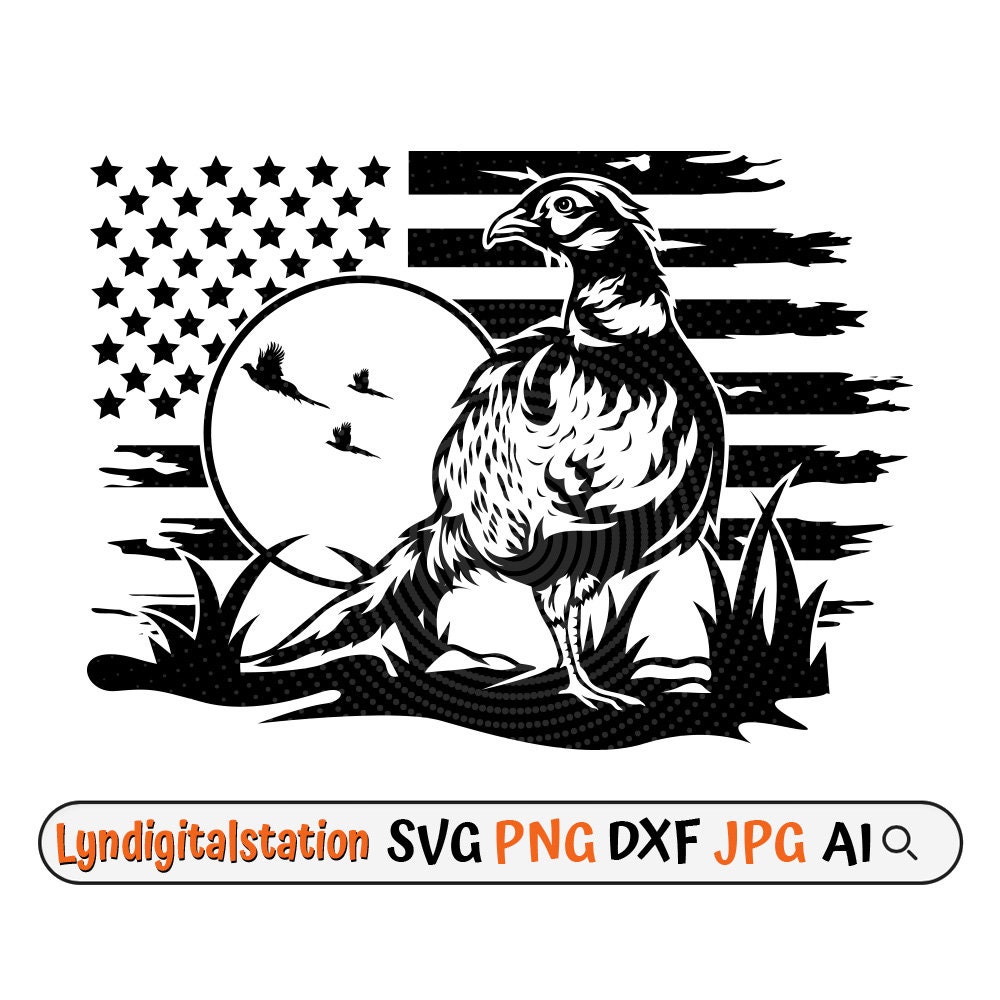 US Pheasant Bird Svg | Pheasant Hunter Clipart | Flying Pheasant Cut ...