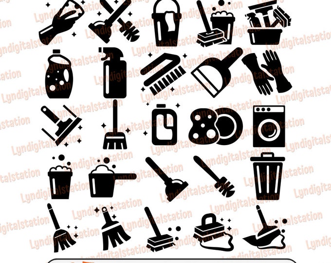 Cleaning Materials SVG Bundle, Cleaning Materials Svg, Cleaning Icons ...