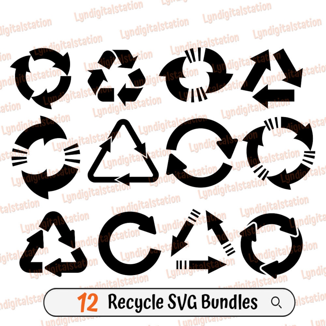 Recycle Bundles Svg | Reuse Clipart | Recycle Bin Cut File | Recycling ...