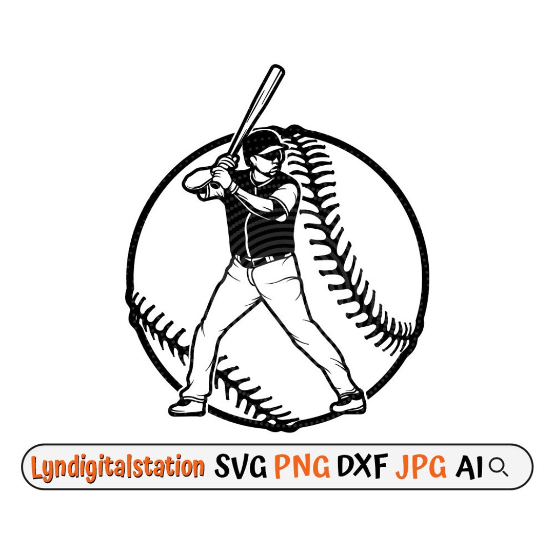 Baseball Player Svg | Baseball Game Clipart | Hitter Cut File ...